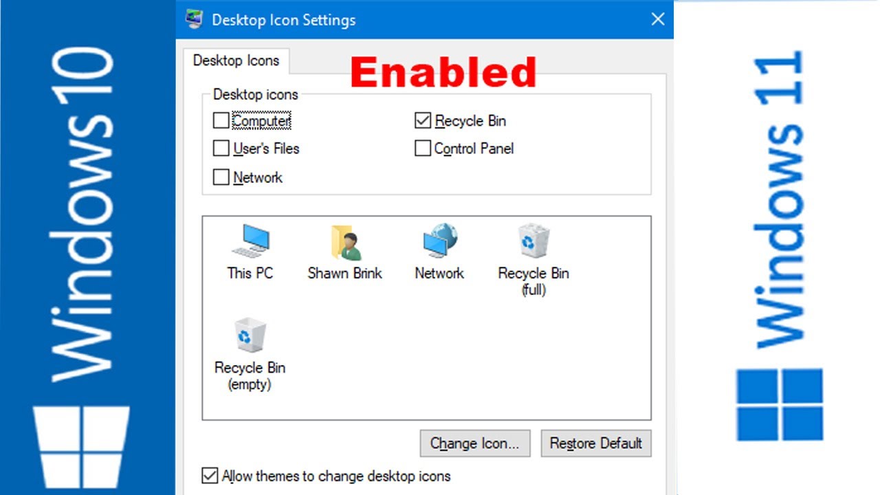 How to Show desktop icon unable and disable - YouTube