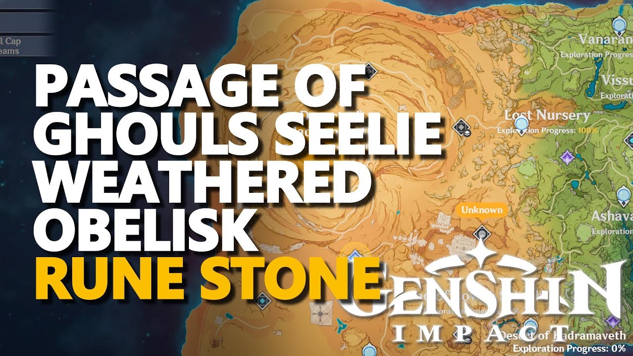 Passage of Ghouls Seelie Weathered Obelisk Genshin Impact Rune Stone ...