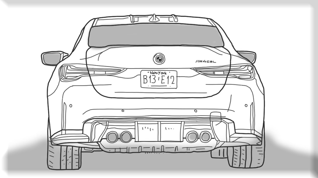How to Draw BMW M4 CSL [US] (2023) #bmw #m4 #m4csl #usa - YouTube