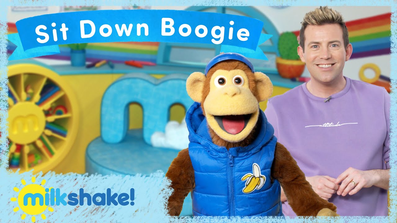 Milkshake! Studio Dances | Sit Down Boogie | Derek and Milkshake! Monkey - YouTube