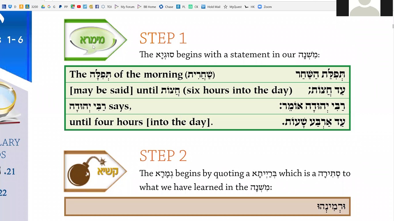 Bright Beginnings Gemara Shiur/Class #1 by Rabbi Yakov Horowitz Brachos ...