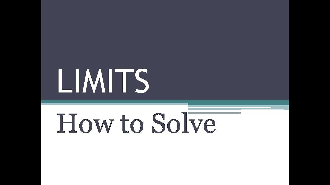 JEE(Main & Advanced) MATHS : Limits : How to solve? : Part - 2 - YouTube