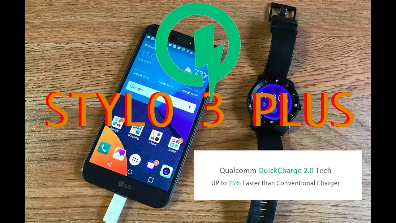 LG STYLO 3 PLUS FAST CHARGING SPEED TEST QUALCOMM 2.0 - YouTube