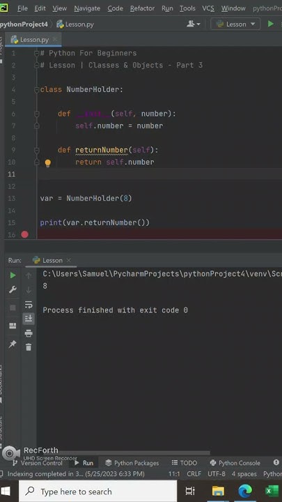 Classes And Objects Part 3 Python Pythonforbeginners Pythontutorial Pythontutorial Youtube