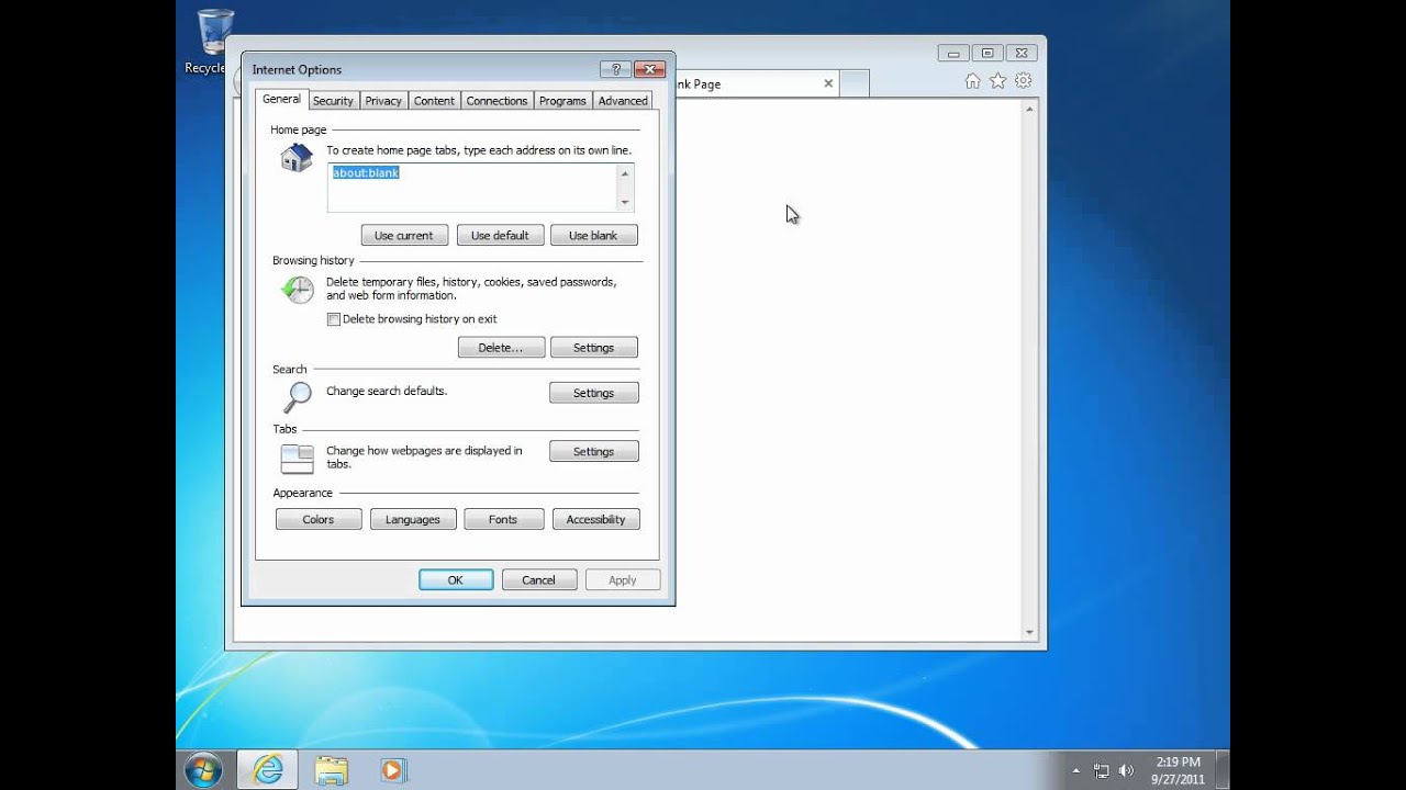 Reset Internet Explorer 9 setting [Win7] - YouTube