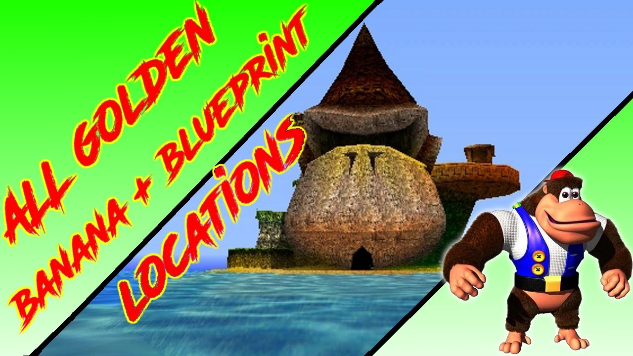 Donkey Kong 64 - DK Isles - Chunky Kong Golden Banana + Blueprint ...