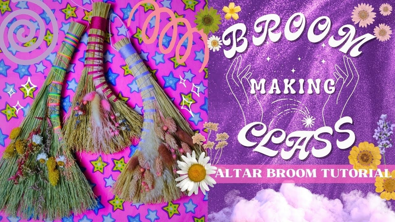 Broom Making Class! - Altar broom tutorial🧹🕸️🔮 - YouTube