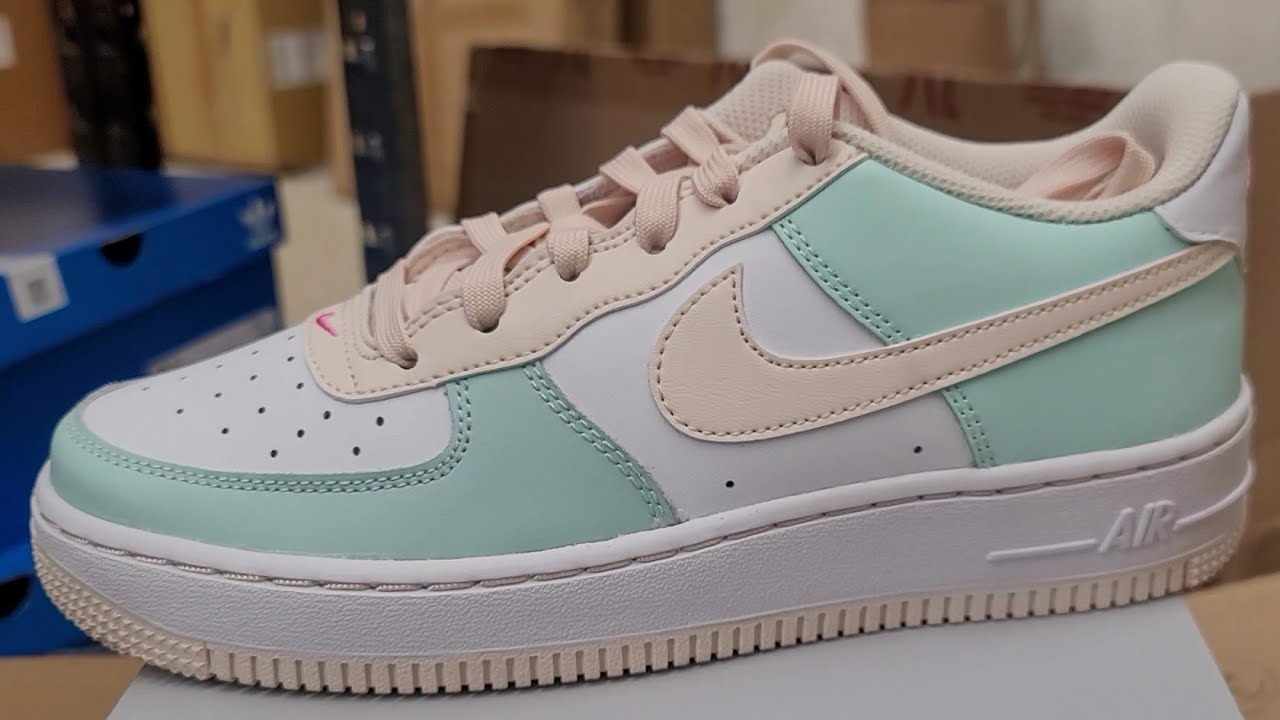 Nike Air Force 1 Low Emerald Rise Guava Ice (GS) - YouTube
