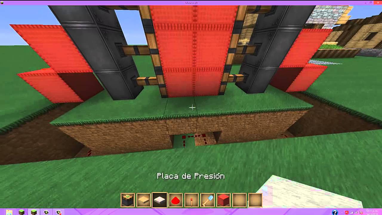 Puertas automaticas en minecraft - YouTube