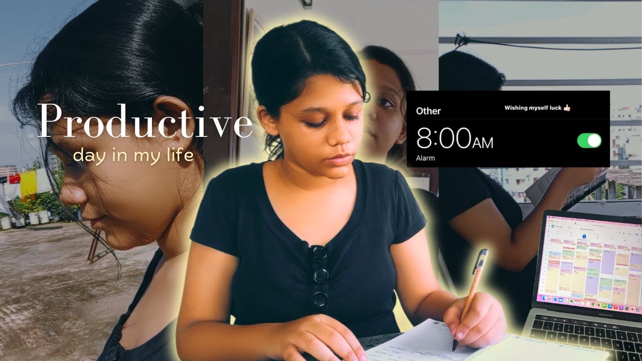 A Productive day in my life | Morning routine , workout , study , work ...