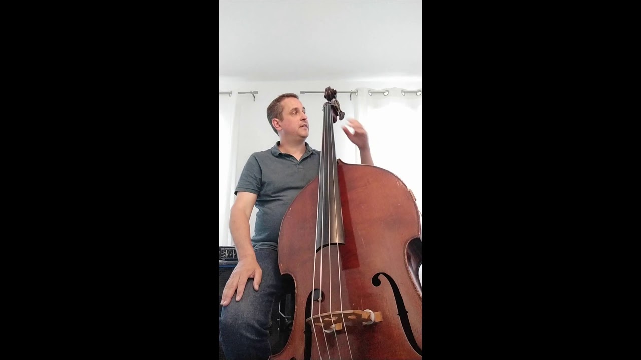 tuto contrebasse jazz - triades 1.1 renversements bas du manche - YouTube