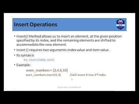 List Operations-Insert,append,remove,pop,delete_Ms. Kamala V - YouTube