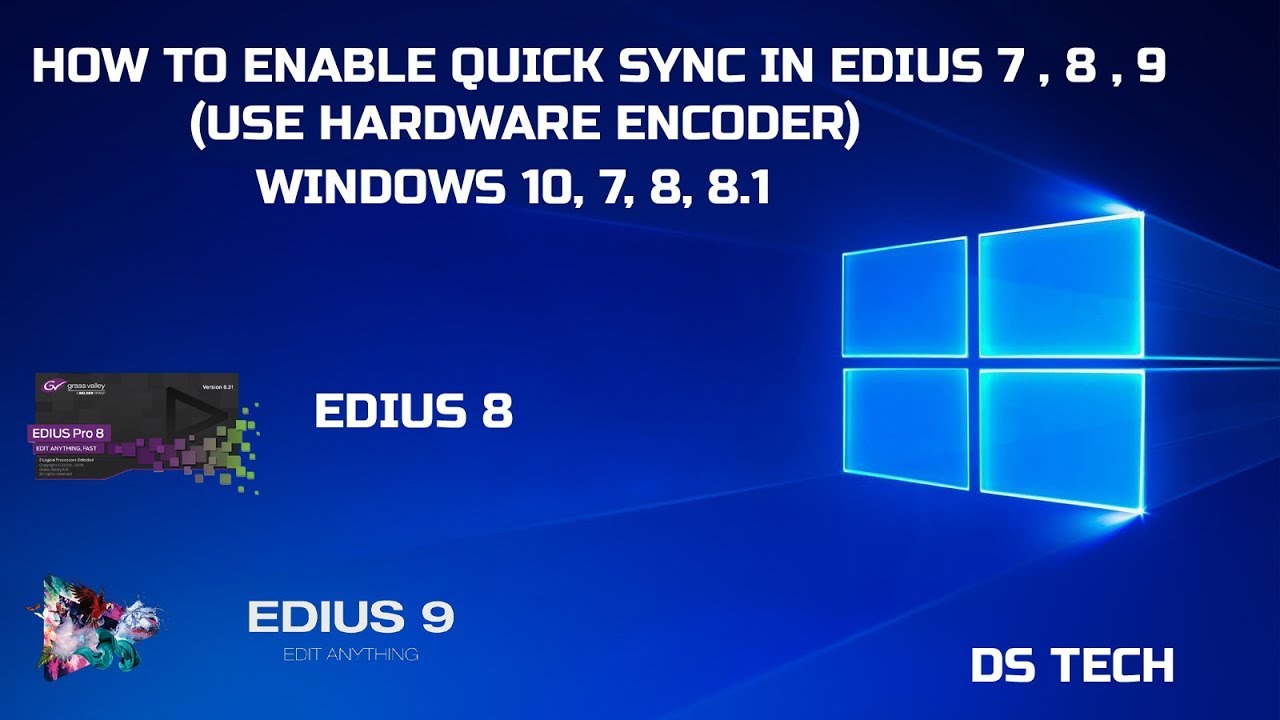 HOW TO ENABLE QUICK SYNC IN EDIUS 2019 - YouTube