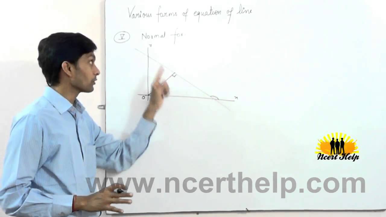 Formula of normal form of a straight line equation using perpendicular ...
