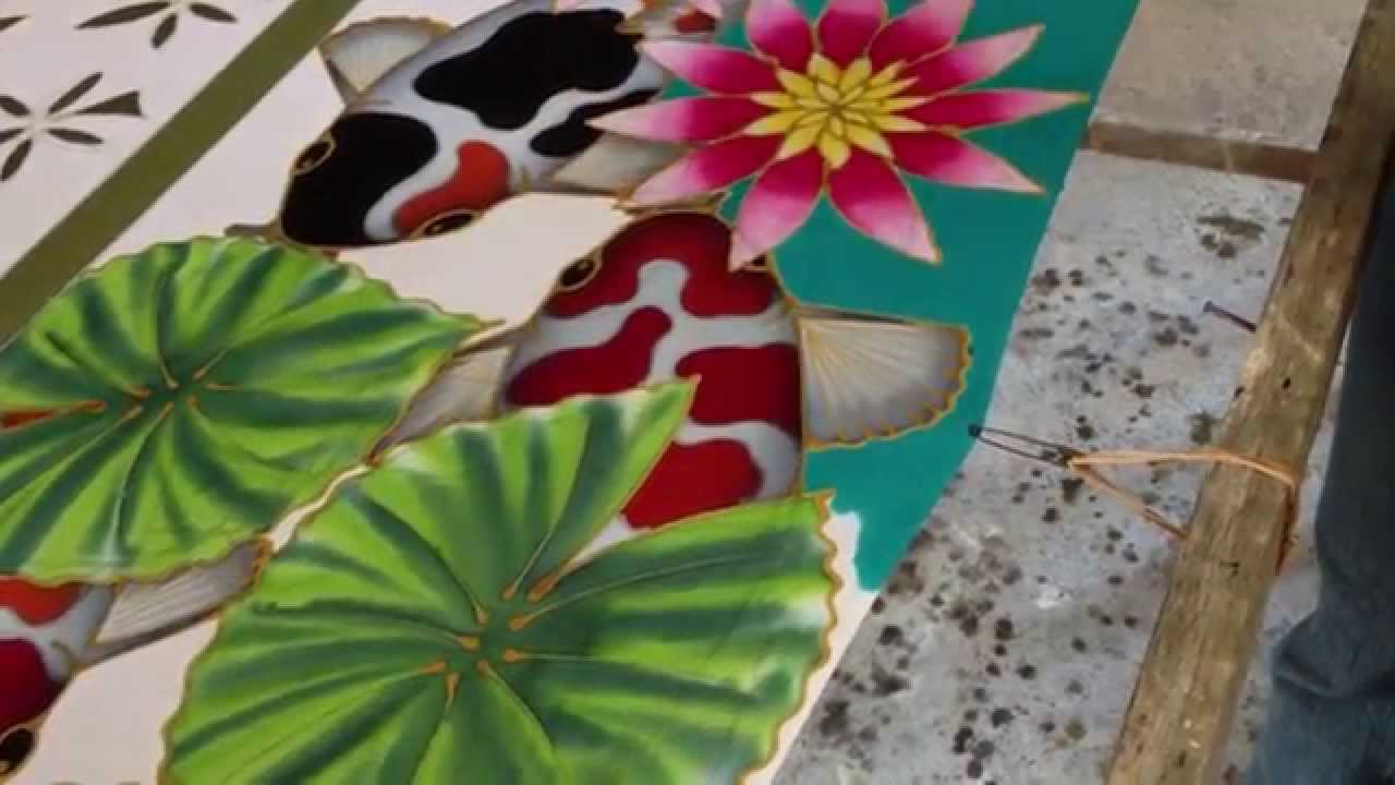 Nine Koi Batik Painting | Langkawi, Malaysia - YouTube