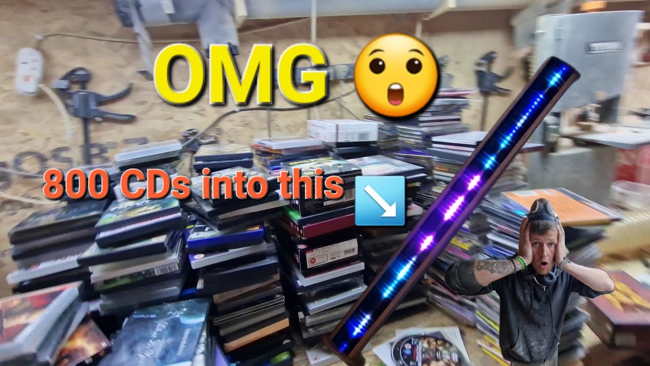 Turning 800 CDs and DVDs in to cool lamp. Handmade studio lamp from ...