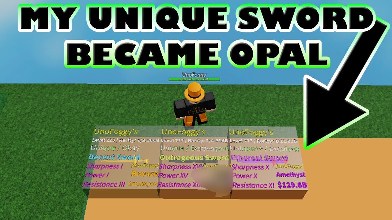 MY UNIQUE SWORD BECAME OPAL - Roblox Sword Factory - YouTube