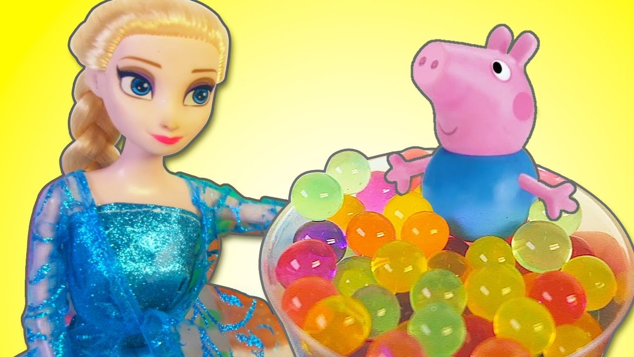Learn Colors with Frozen Elsa and Peppa Pig Orbeez Finger Family Song ...