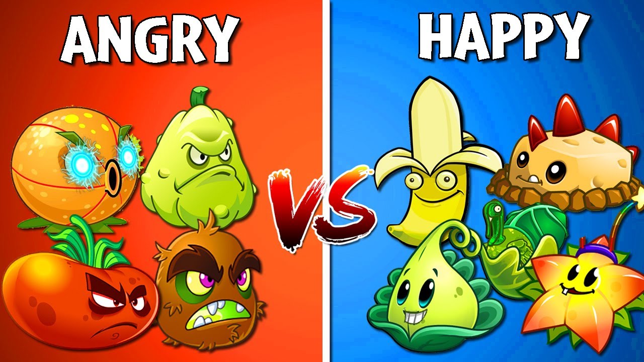 Team ANGRY vs HAPPY - Which Team Plant 's Best? - PvZ 2 Plant vs Plant ...