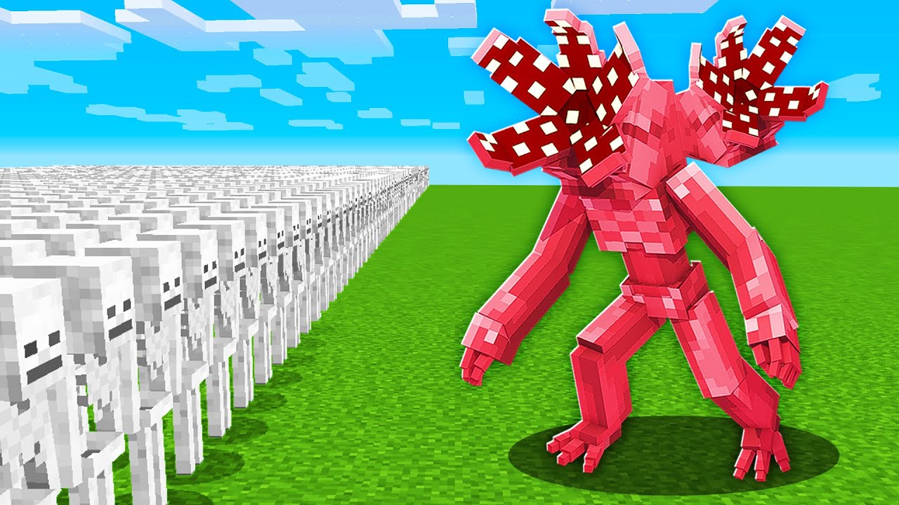 1000 SKELETONS vs OP BOSSES (Mob Battle in Minecraft) - YouTube