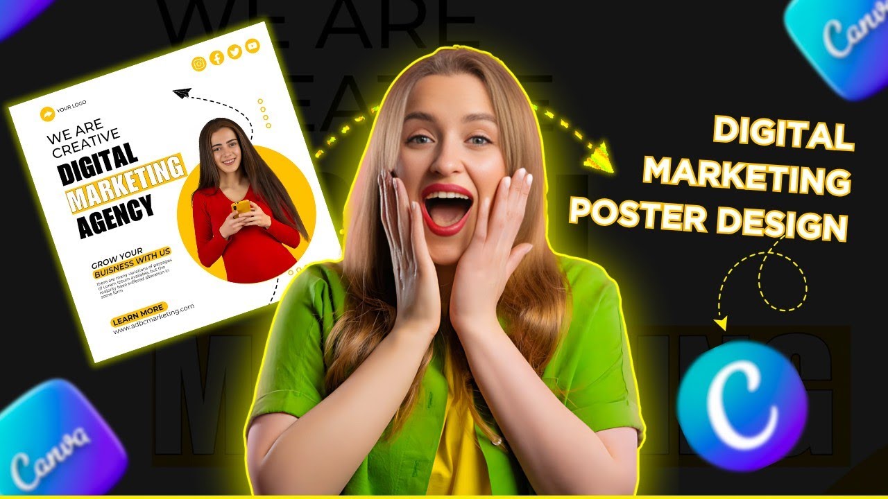 Digital Marketing Posters design in Canva |poster design - YouTube