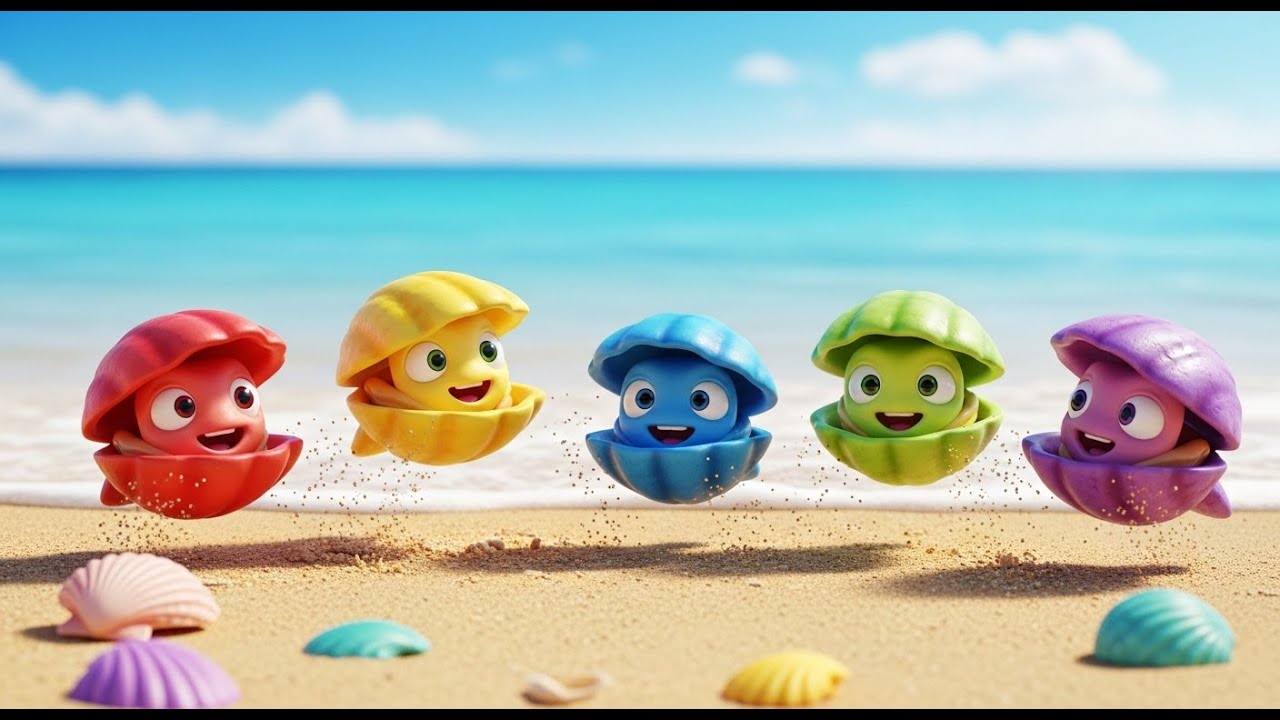 Cinco Pequeñas Almejas Chasquido Chasquido | Canciones del Mar y Ritmos ...