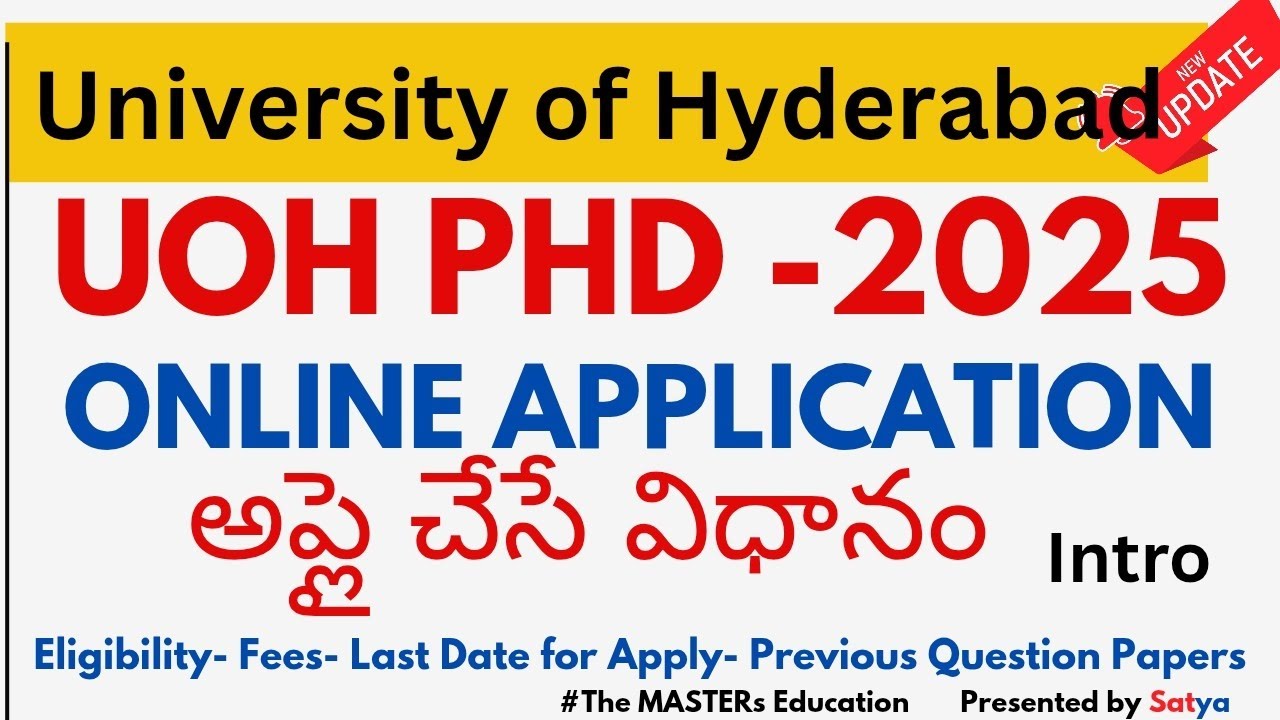 UOH PHD ADMISSION ONLINE APPLICATION ENTRANCE TEST UGC NET CSIR NET ...