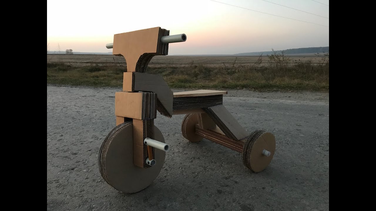 Children's bicycle made of cardboard - YouTube