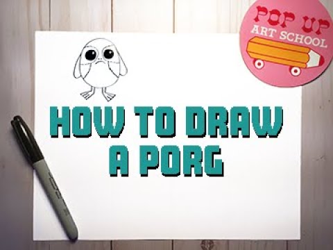 How to draw a Porg from Star Wars - YouTube