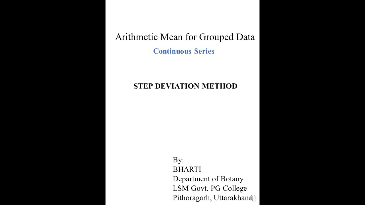Arithmetic Mean for Continuous Series (Part 4) - YouTube