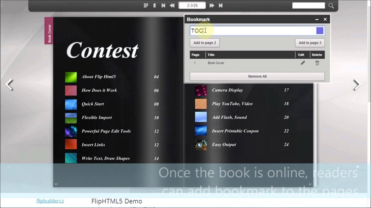 Super Bookmark to enable readers to add bookmark to flipbook pages ...