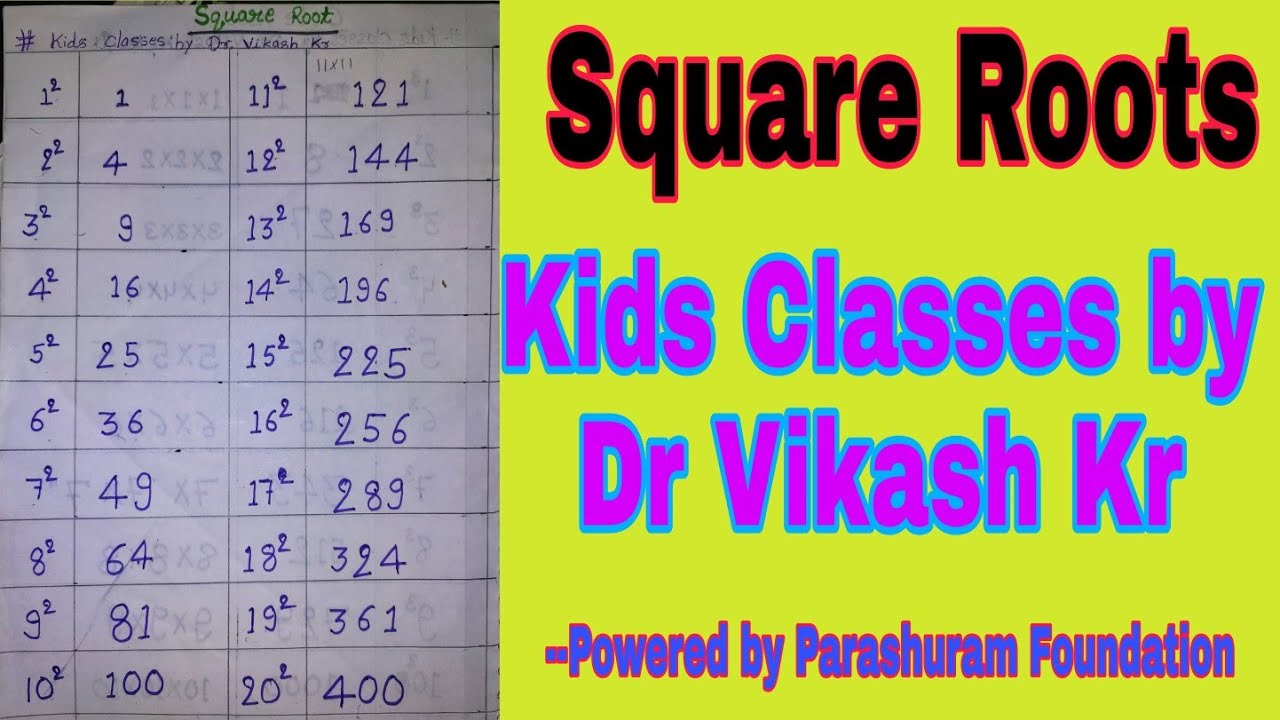 Square up to 20 - YouTube