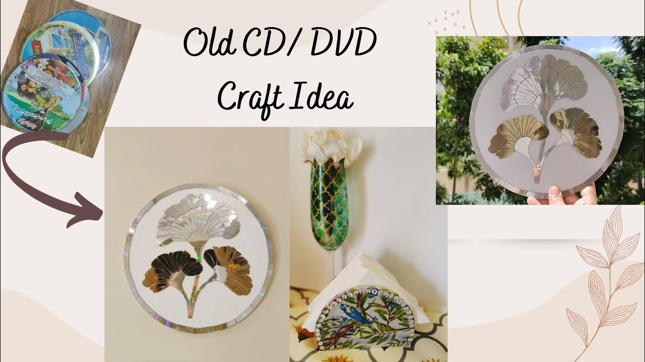 Old CD/ DVD Craft Idea| Wall Decor and Napkin Holder from CD - YouTube