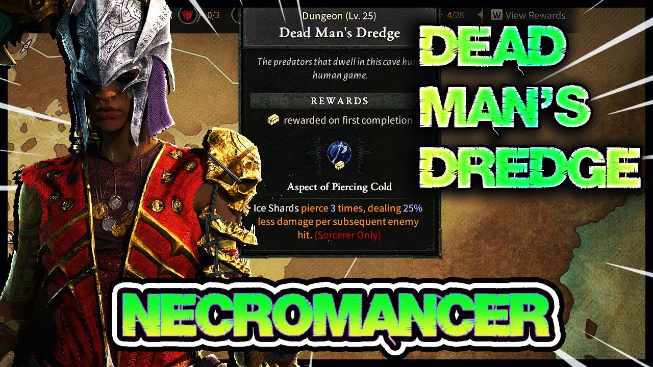 Dead Man's Dredge Level 25 Necromancer Solo Run Diablo 4 BETA - YouTube