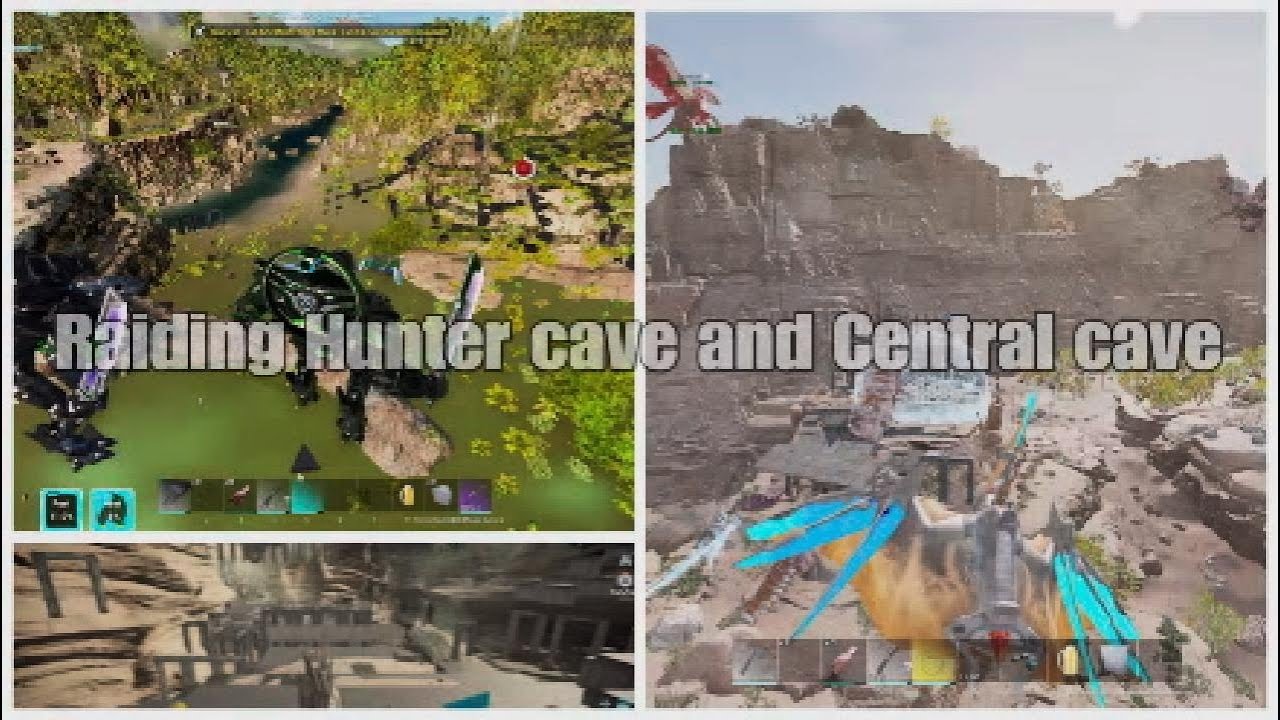 ARK ASA Console Smalltribes Raiding Hunter cave and Central cave - YouTube