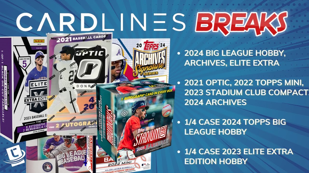 2024 MLB Topps Big League, Archives. 2023 Stadium Club, Elite Extra. 2022 Mini. Break 97-100. 4/ ...