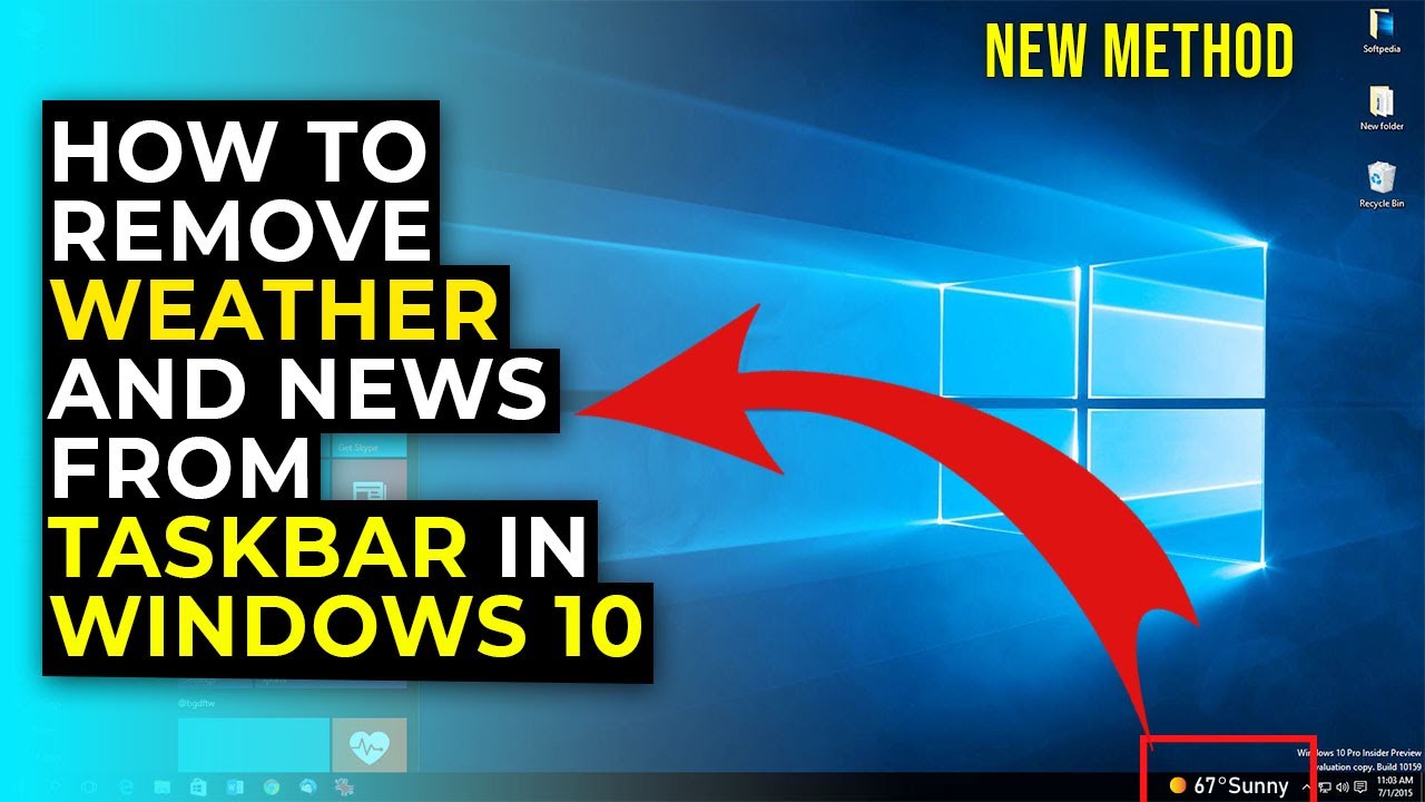 How to Remove weather and news from Taskbar in Windows10 - YouTube