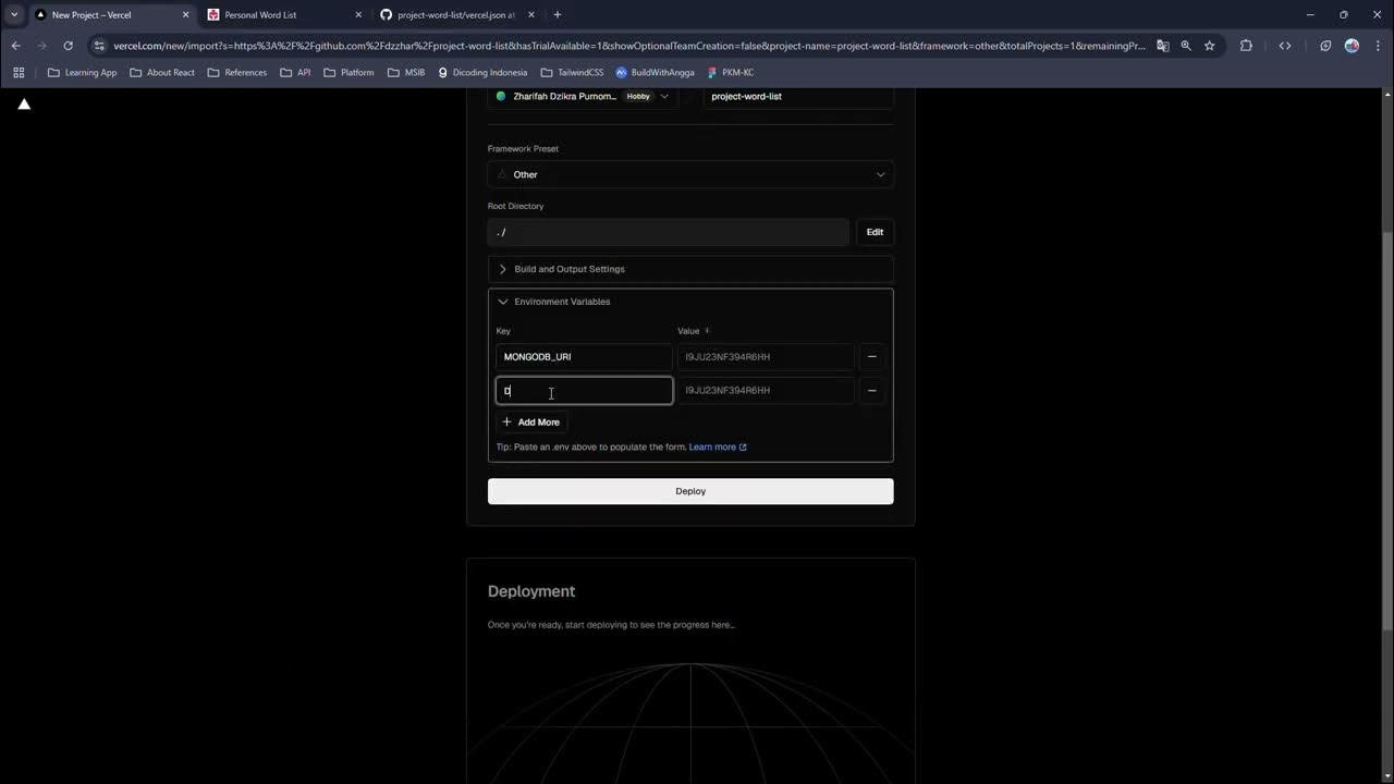 Mengunggah Proyek Flask dengan Environment Variable di Vercel Gratis - YouTube