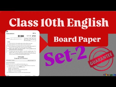 Class 10th English Board Paper 2025 | Set -2 | Class 10 Most Likely ...