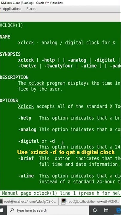 Use ‘xclock -d’ to get a digital clock - YouTube