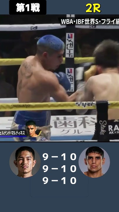 【2R】第1戦 WBA・IBF世界スーパーフライ級 井岡一翔 VS フェルナンド・マルチネス 2団体王座統一戦 - YouTube