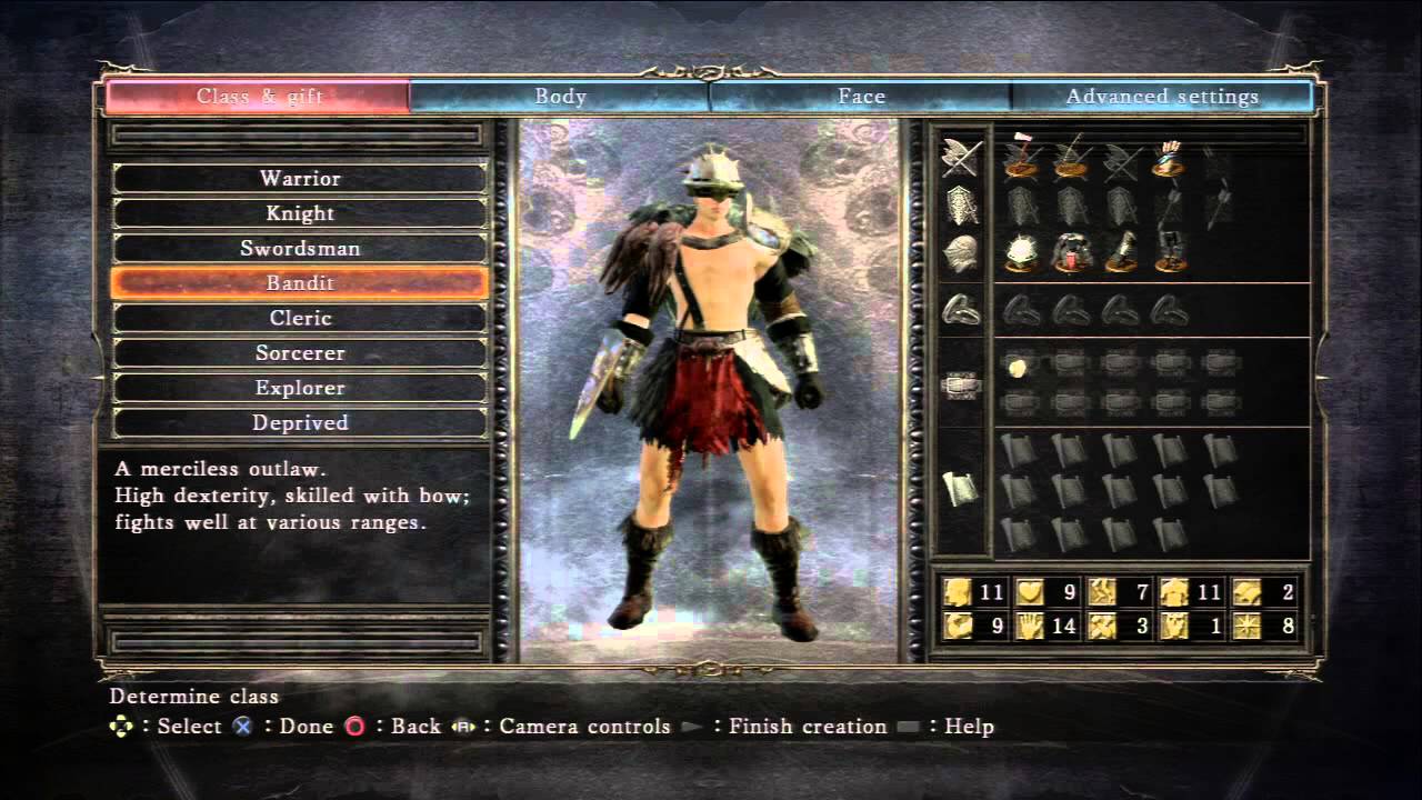 Dark Souls II - Class: Warrior, Knight, Swordman, Bandit, Cleric ...
