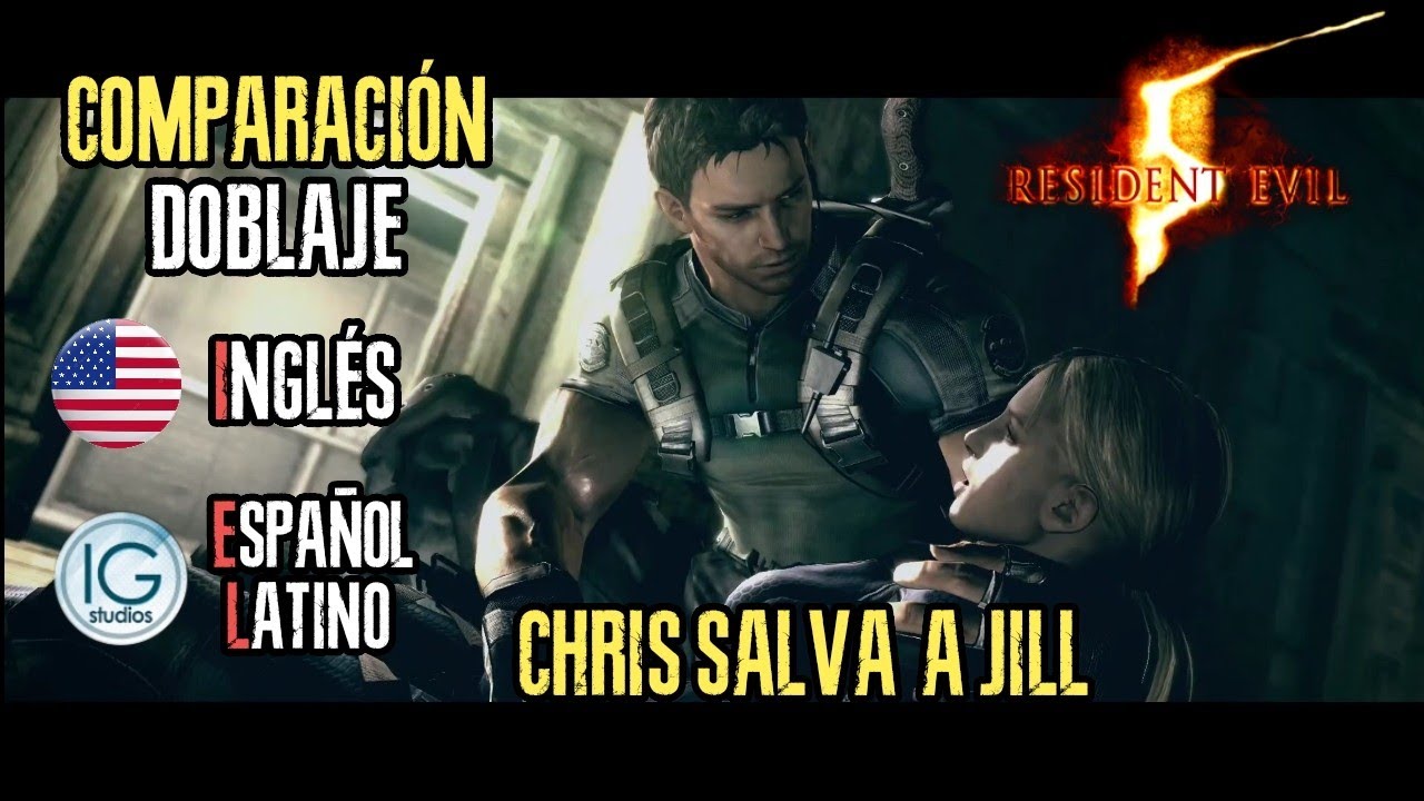 Resident Evil 5 - Comparación Inglés y Doblaje Latino | Chris logra ...