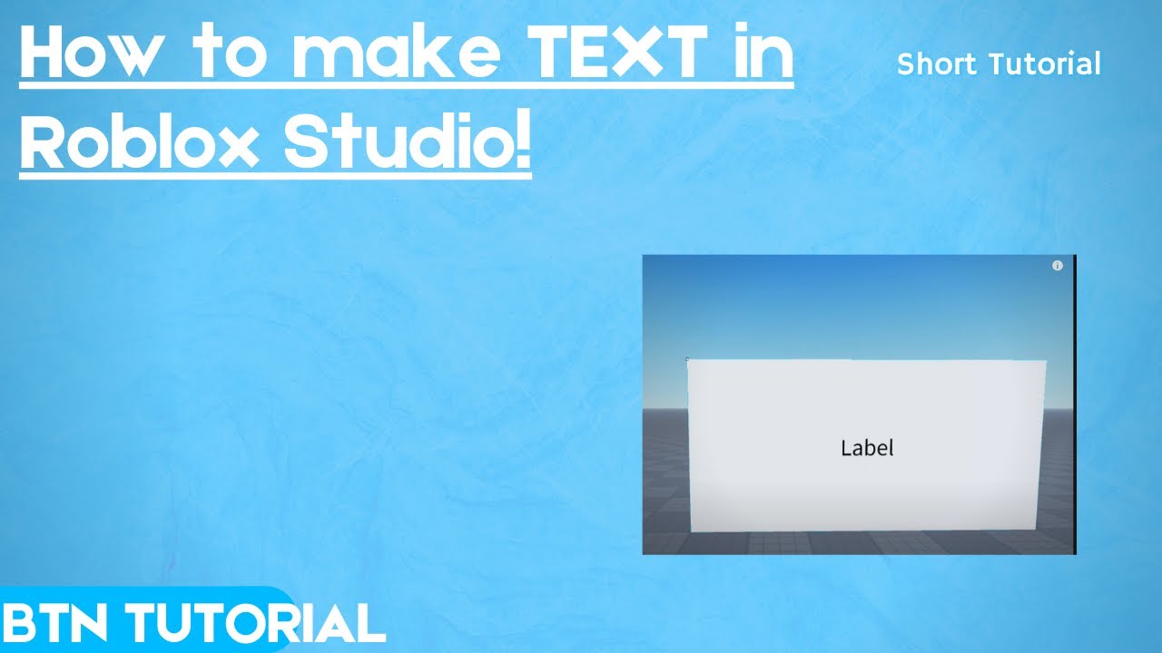 How To Make TEXT In Roblox Studio YouTube how-to-make-text-in-roblox-studio-youtube