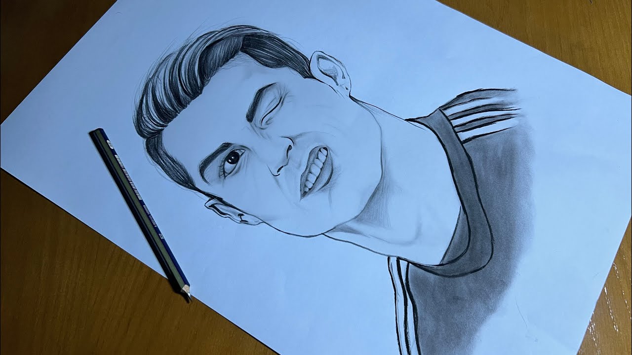 Stunning Charcoal Portrait of CristianoRonaldo | Realistic Drawing ...