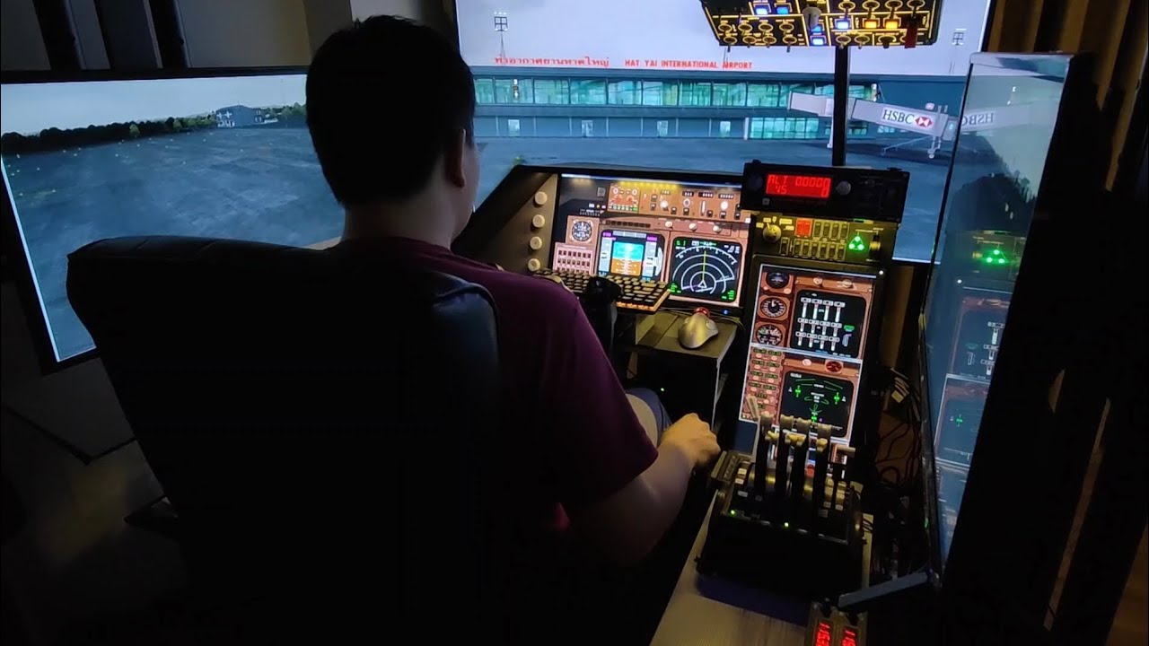 Thrustmaster TCA Yoke Home Cockpit Simulator Landing at VTSS Hat Yai ...