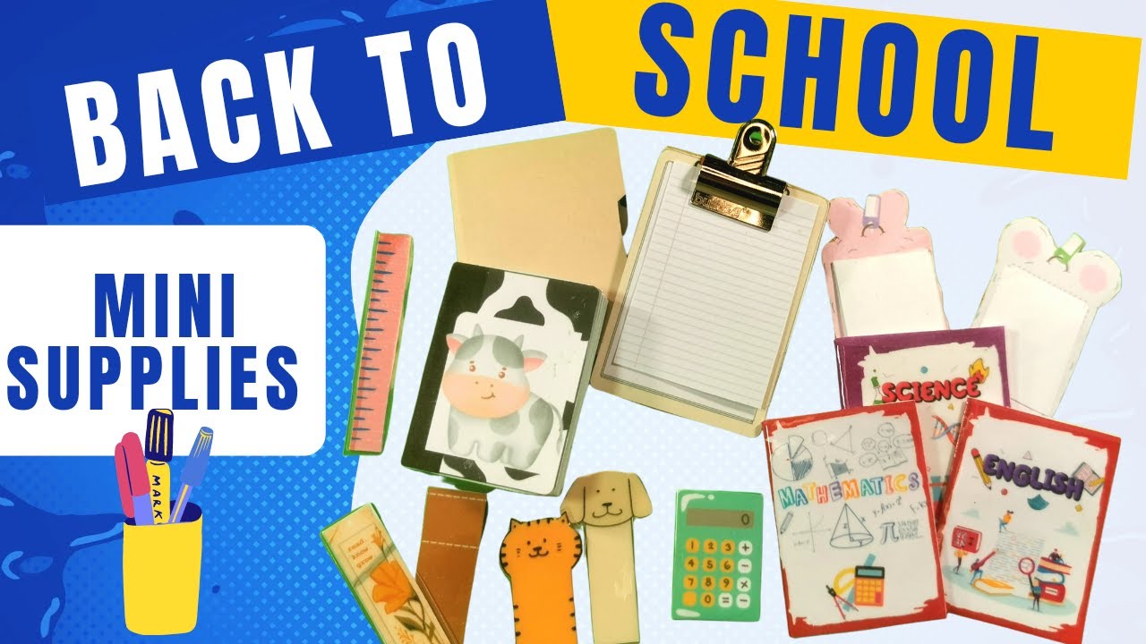 How to make Miniature BACK TO SCHOOL SUPPLIES craft for Barbie / Sindy ...