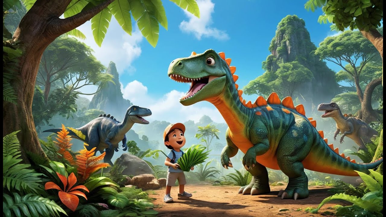 Row Row Your Dinosaur | Fun Dinosaur Boat Song for Kids | Prehistoric ...