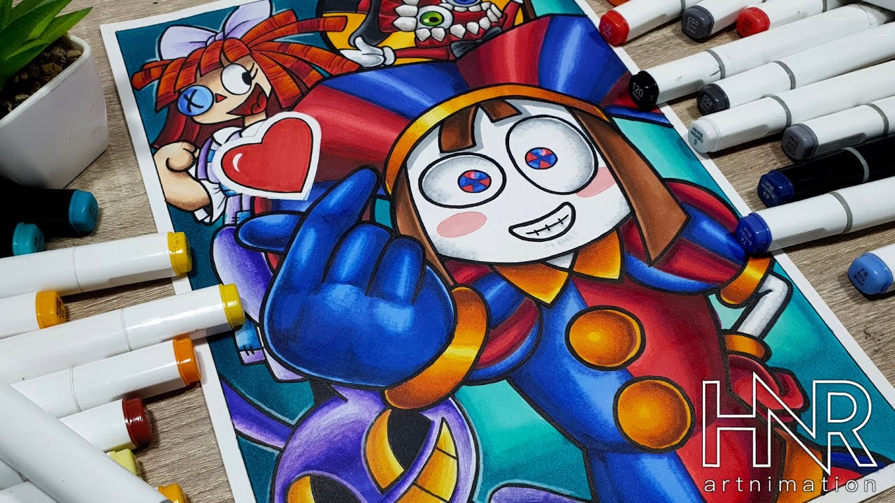 Drawing The Amazing Digital Circus Character / Mennggambar The Amazing ...