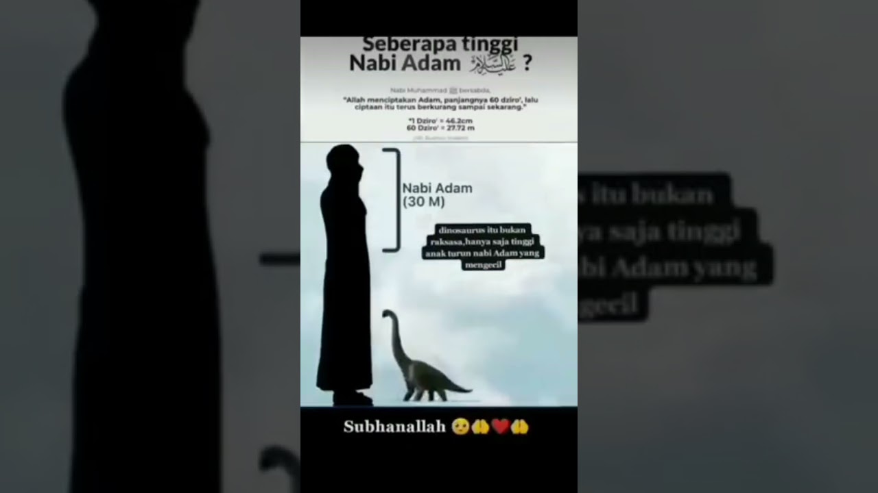 perbandingan tinggi nabi Adam dan dinosaurus - YouTube
